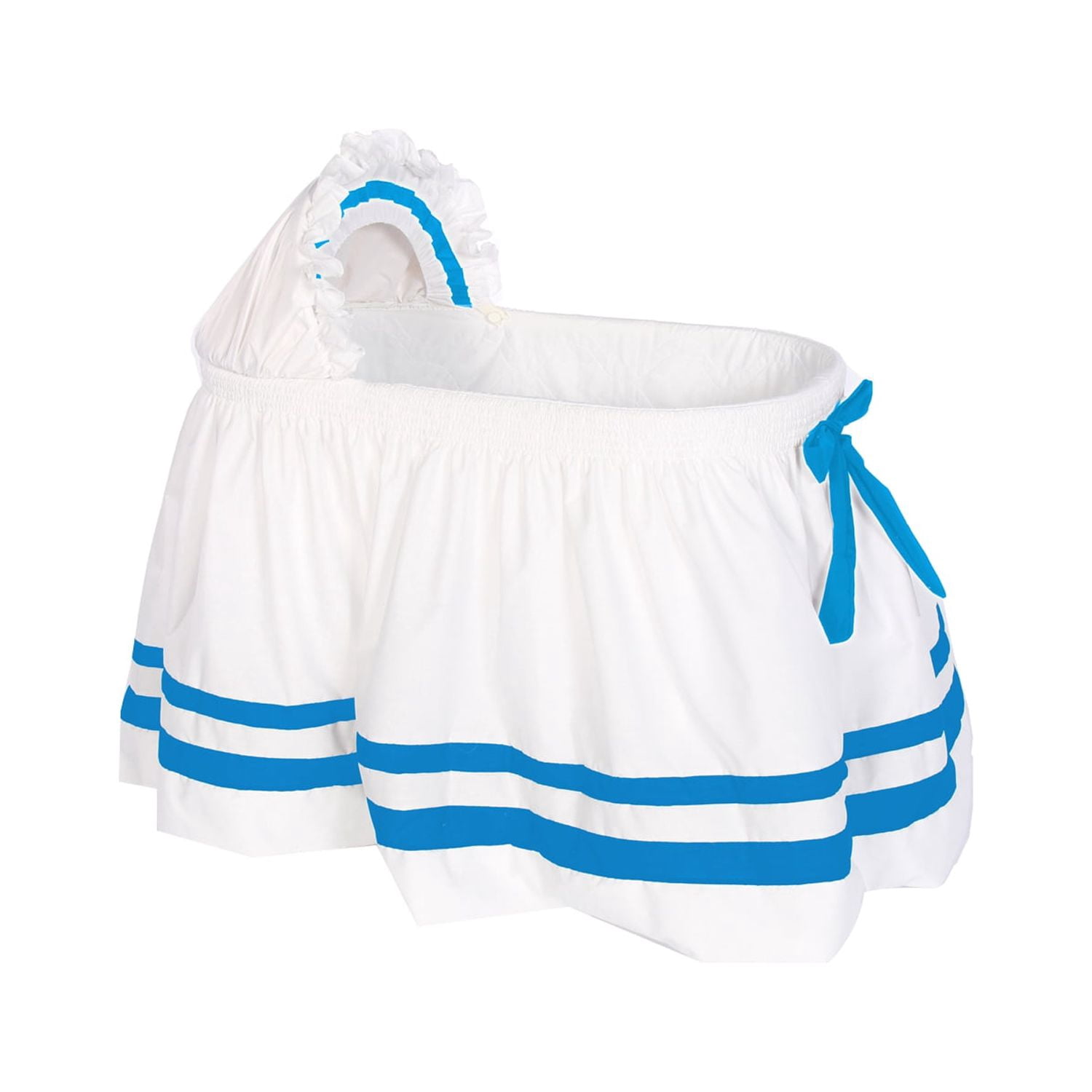 Baby Doll Bedding Modern Hotel Style II Bassinet Skirt - Aqua - Walmart.com