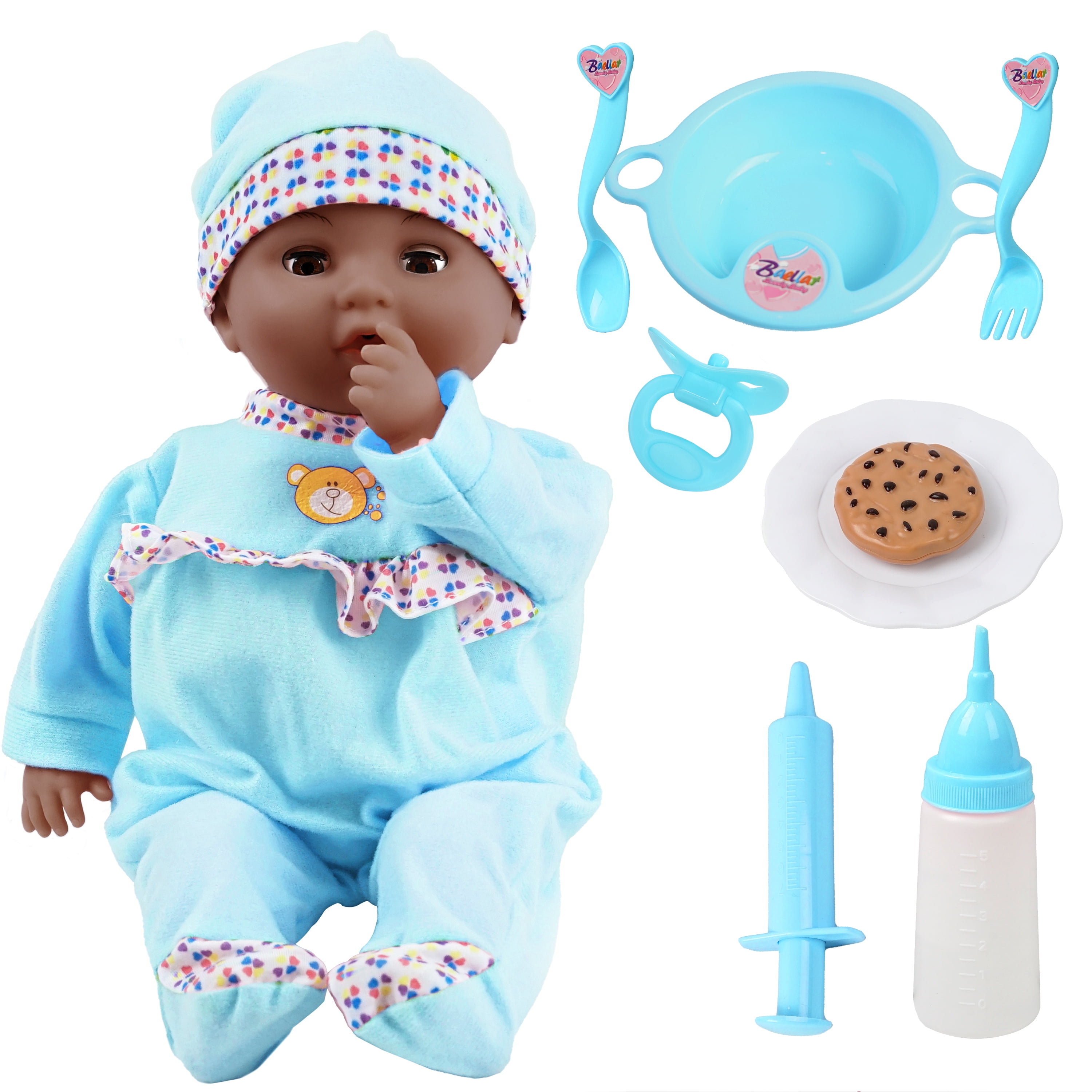 Baby Doll Blue with Black Skin, Toy Choi's 16 Inch Baby Doll, Can ...