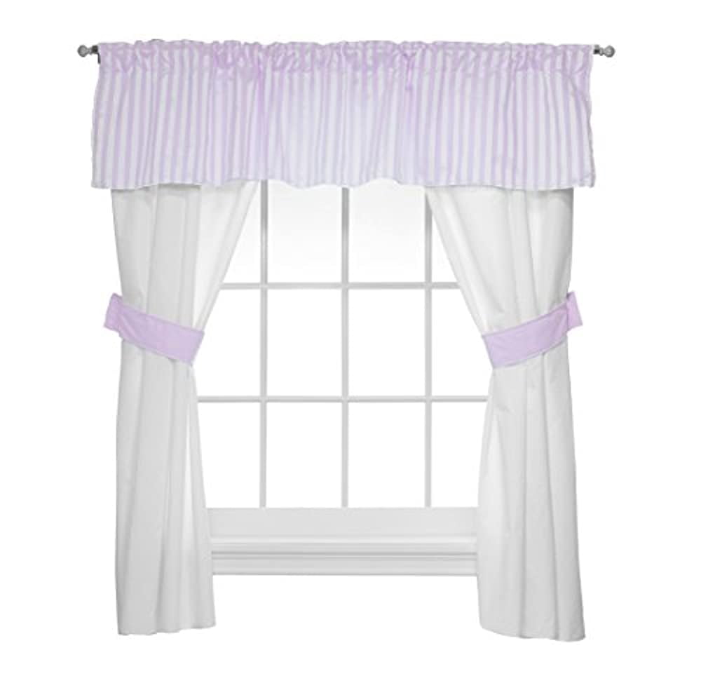 Baby Doll Candyland 5 Piece Window Valance and Curtain Set, Lavender ...