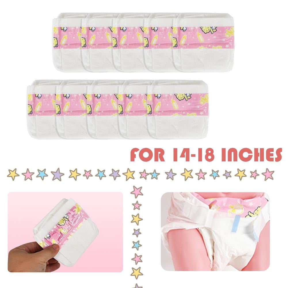 Baby Doll Diapers Pack - 10 Pieces Reborn Dolls Diapers Refill, 14-18 ...
