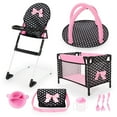 Baby Doll Travel Set W/ Bed, Highchair, Playground & Accessories, 9 ...