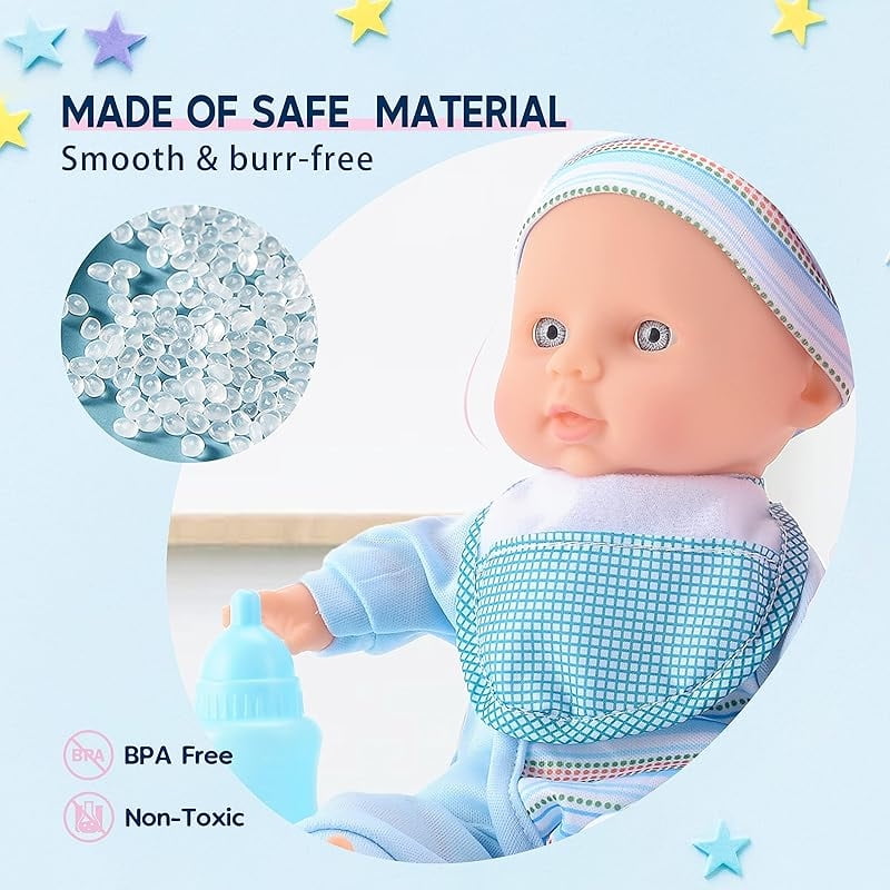 Baby Doll Twin Baby Dolls 12 inch Soft Body 2 Dolls Playset with Rompers, Hat, Pacifier and Doll ...