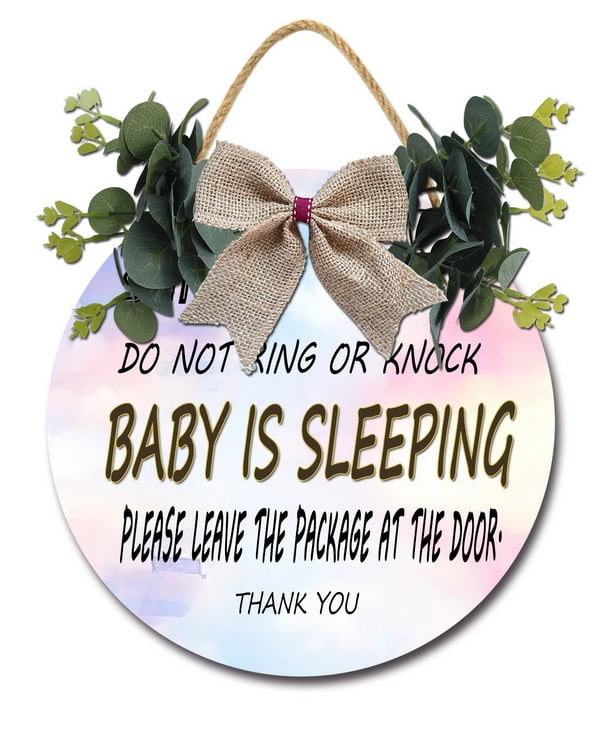 Baby Door Sign Baby Sleeping Sign For Front Door Funny Dont Ring ...