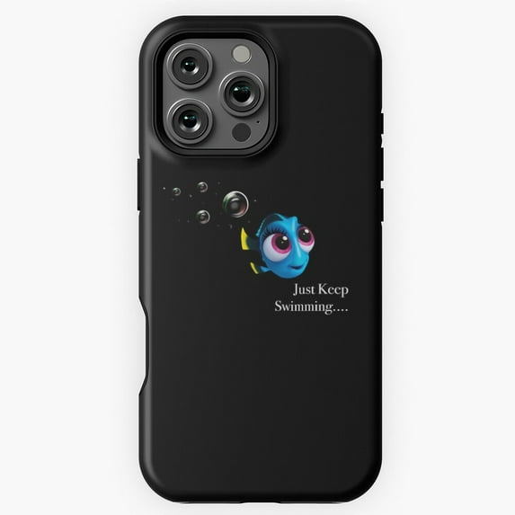 Baby Dory Just Keep Swimming Quote Art Phone Case with iPhone 17 to 11 ...