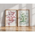 Baby Dragon Pink Green Nursery Wall Room Design Accent Set 2 Stretched ...