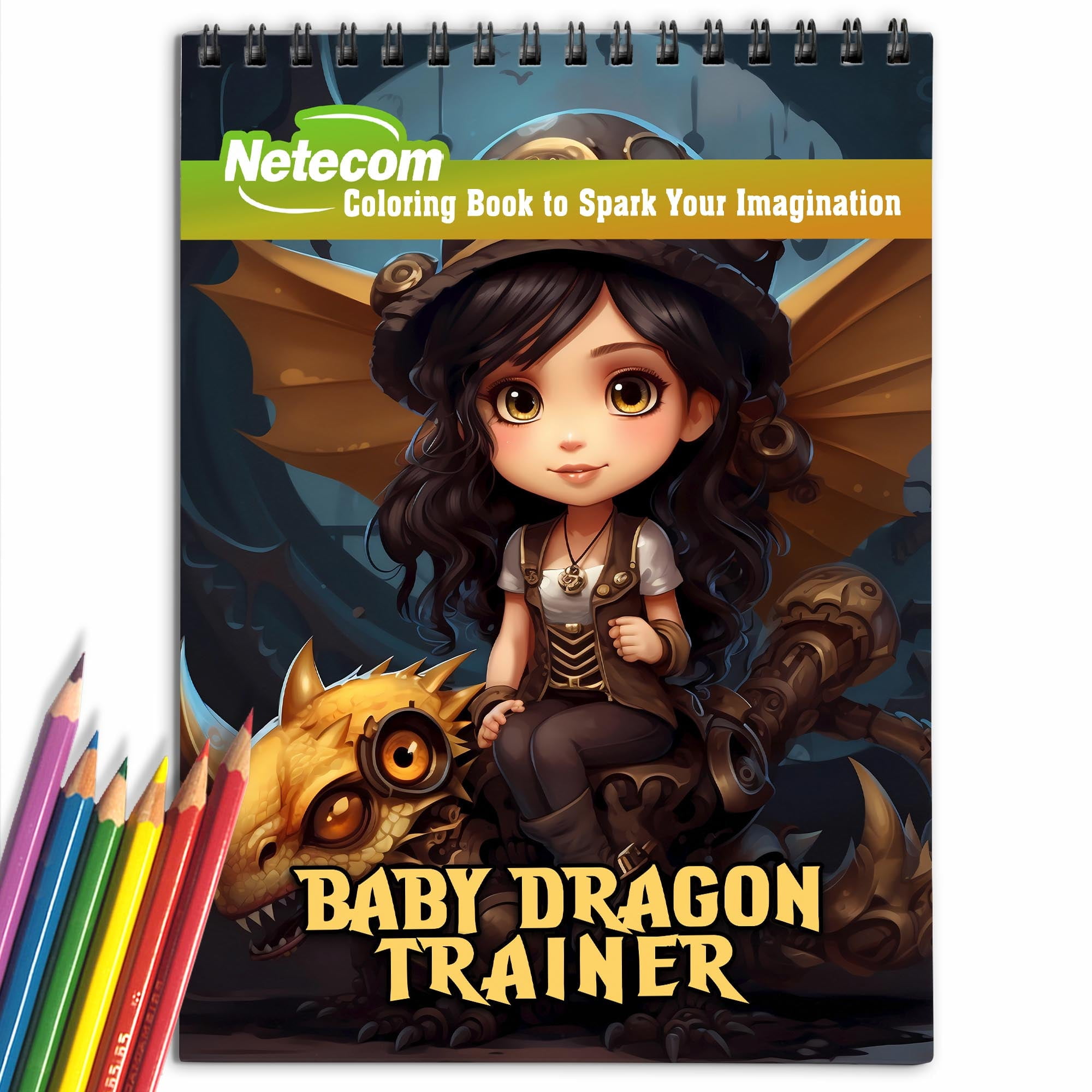 Baby Dragon Trainer Spiral Bound Coloring Book, 30 Alluring Pages for ...