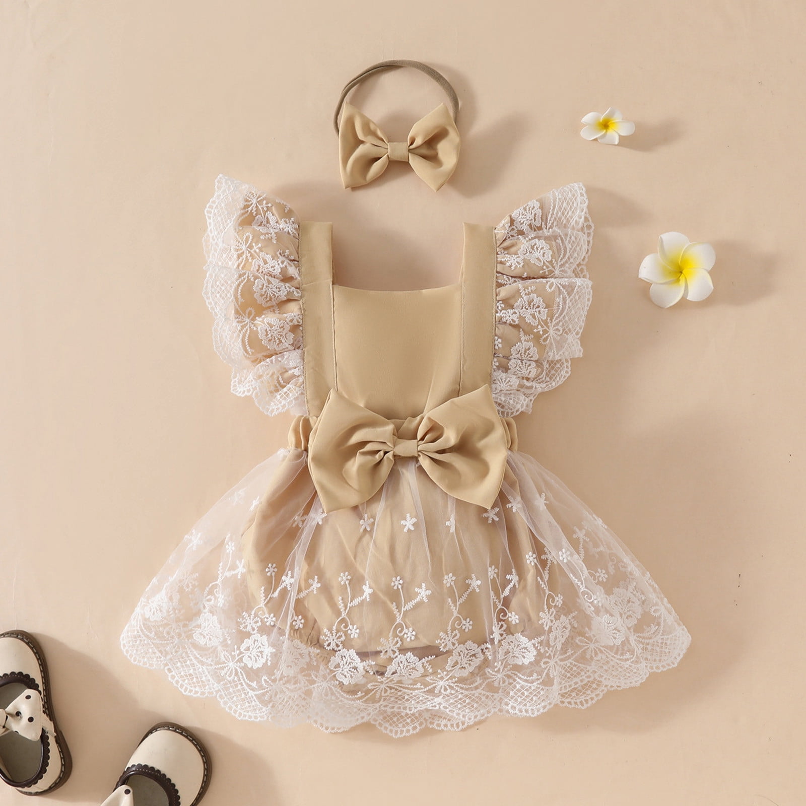 Baby Dress Cute Pattern Embroider Tulle Romper Long Sleeve Bodysuit ...