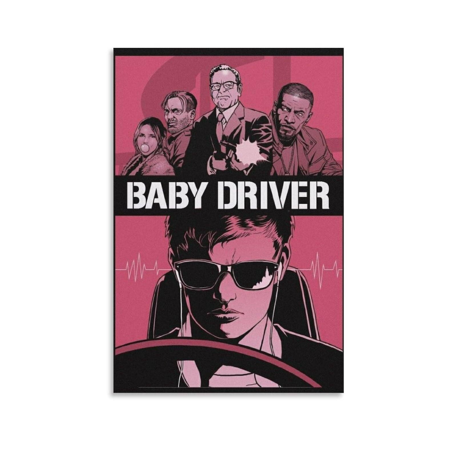 Baby Driver Action Crime Movie Poster (47) Artworks Canvas Poster Room ...