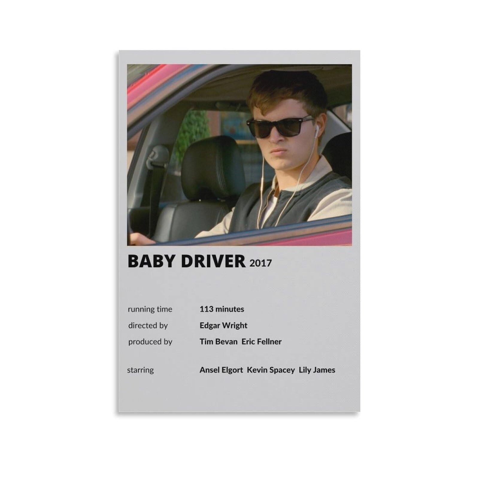 Baby Driver Action Crime Movie Poster (49) Canvas Wall Art Prints ...