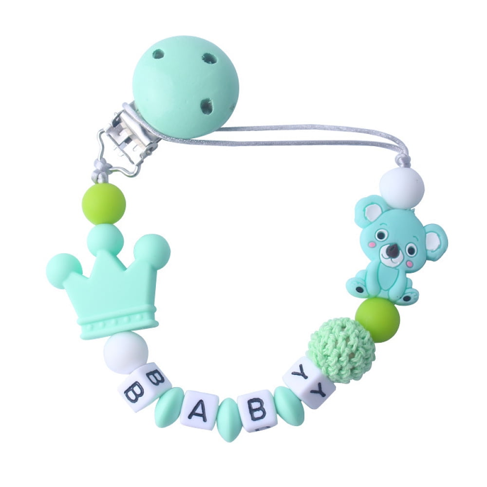 Baby Dummy Chain With Name, Many Colours, Dummy Holder, Personalised ...