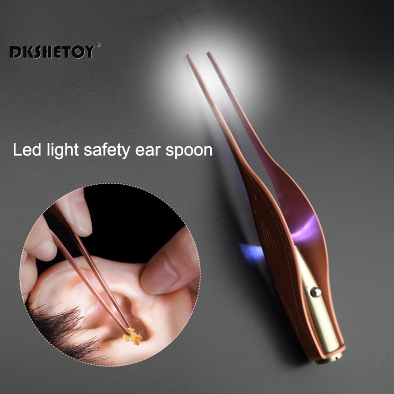 Baby Ear Cleaner Tweezer Soft Ear Picks LED Flash Light Ear Wax Curette ...