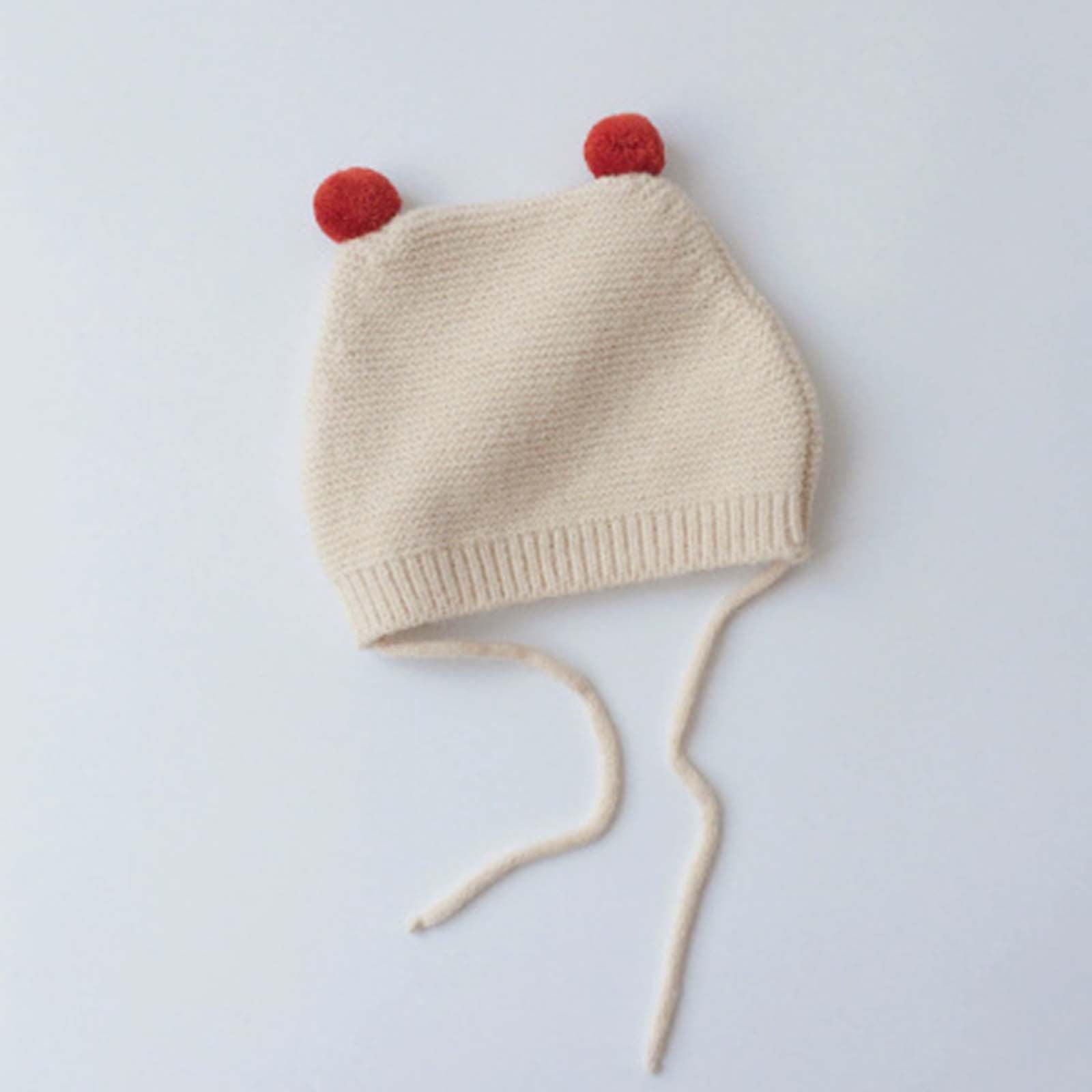 Baby Ear Protection Hat Knitted And Warm For Fall And Winter Solid ...