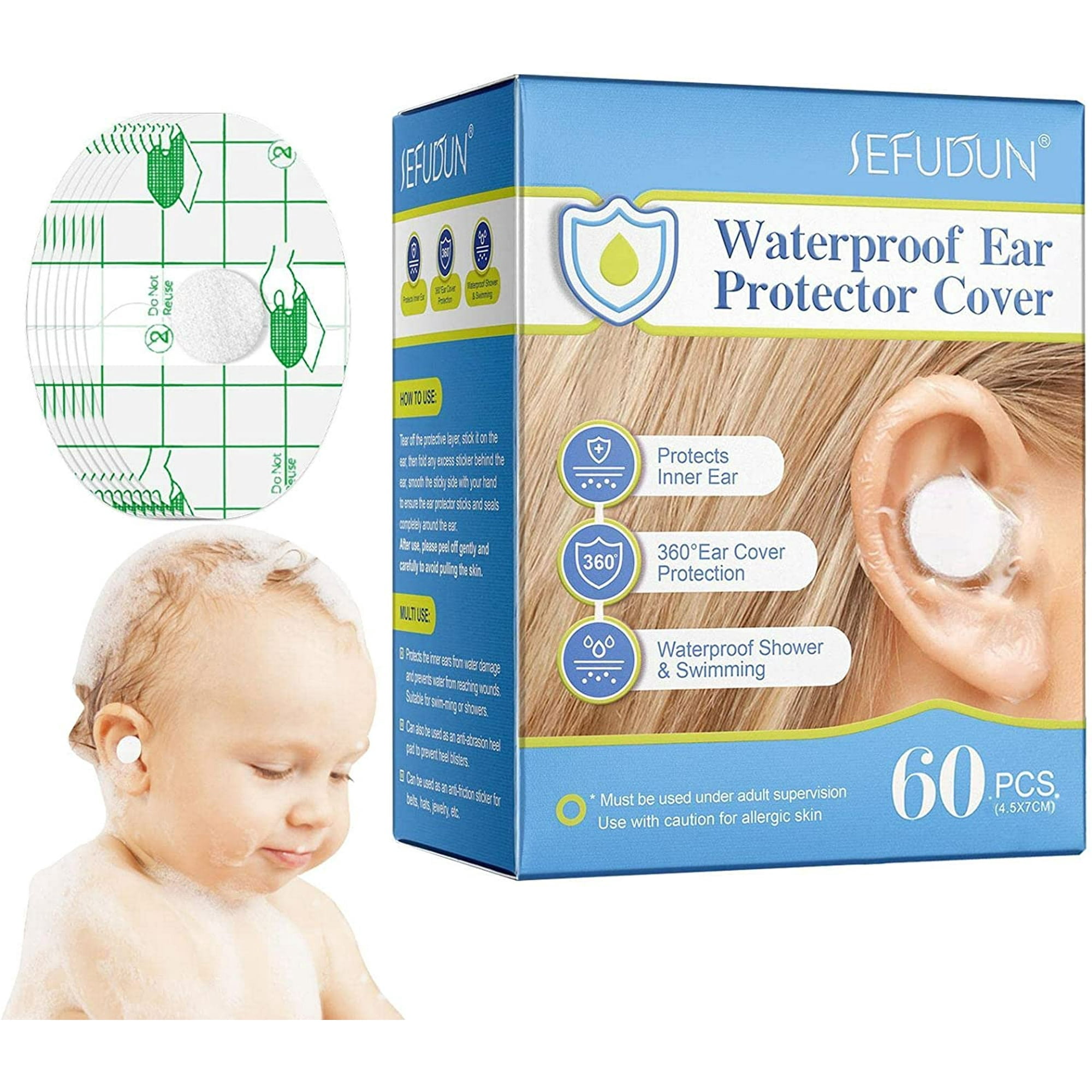 Baby Ear Waterproof Stickers, Disposable Soft Breathable Adhesive Ear ...