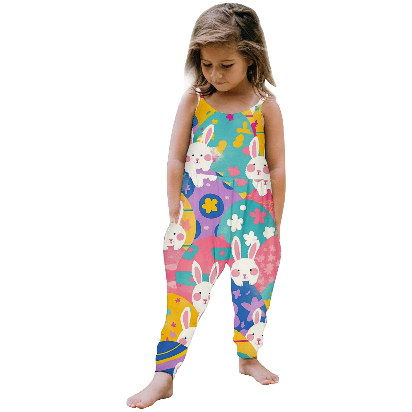 Toddler Baby Girl Easter Clothes Romper Outfits Bunny Suspender ...