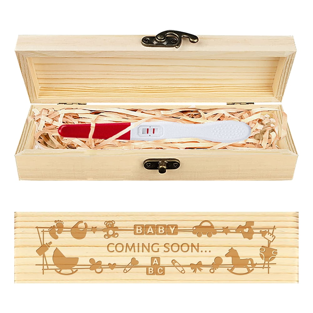 Baby Element Frame Pregnancy Test Souvenir Box Wooden Pregnancy ...