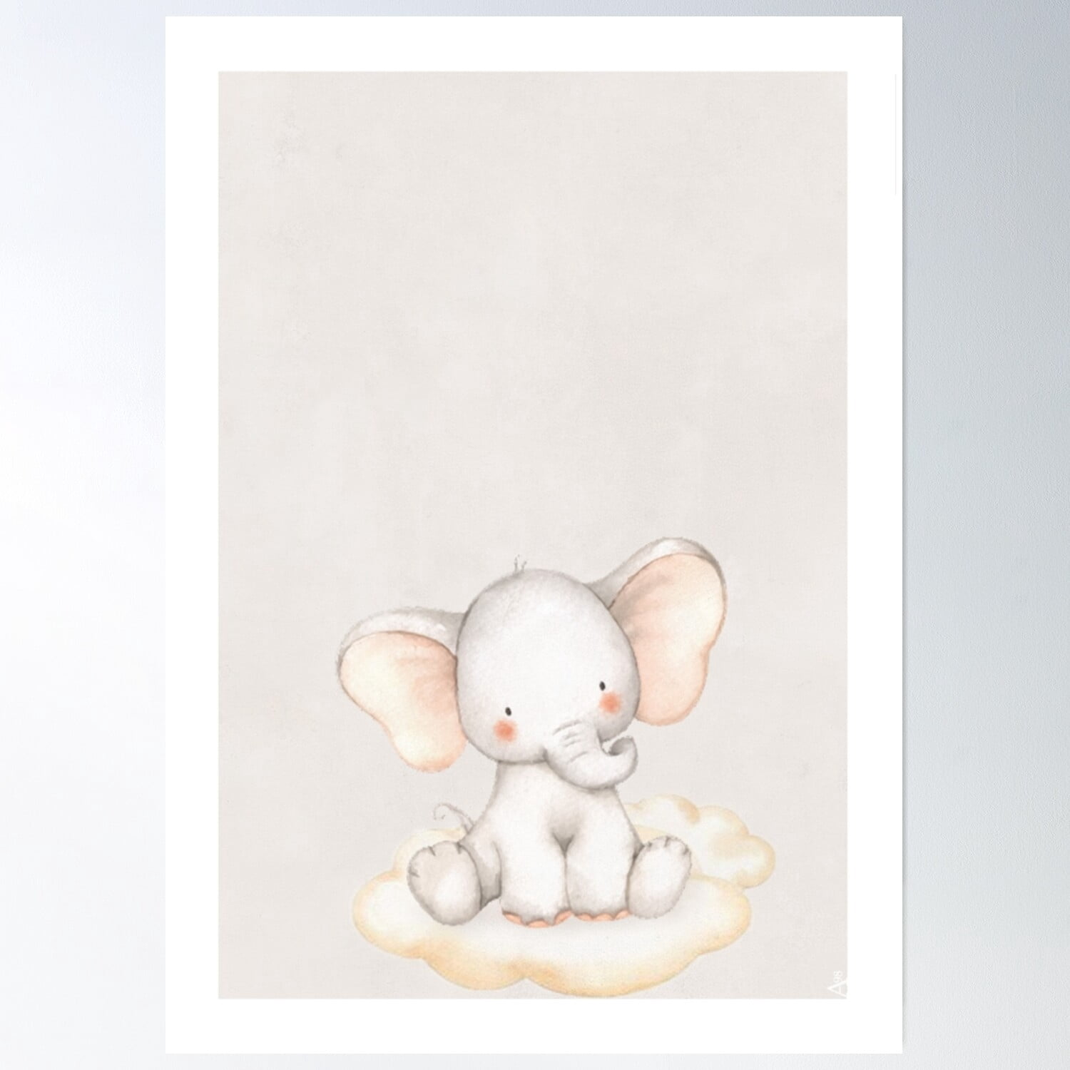 Baby Elephant - Kids Edition # 1- Vintage Wall Arttrendy Retro Print ...