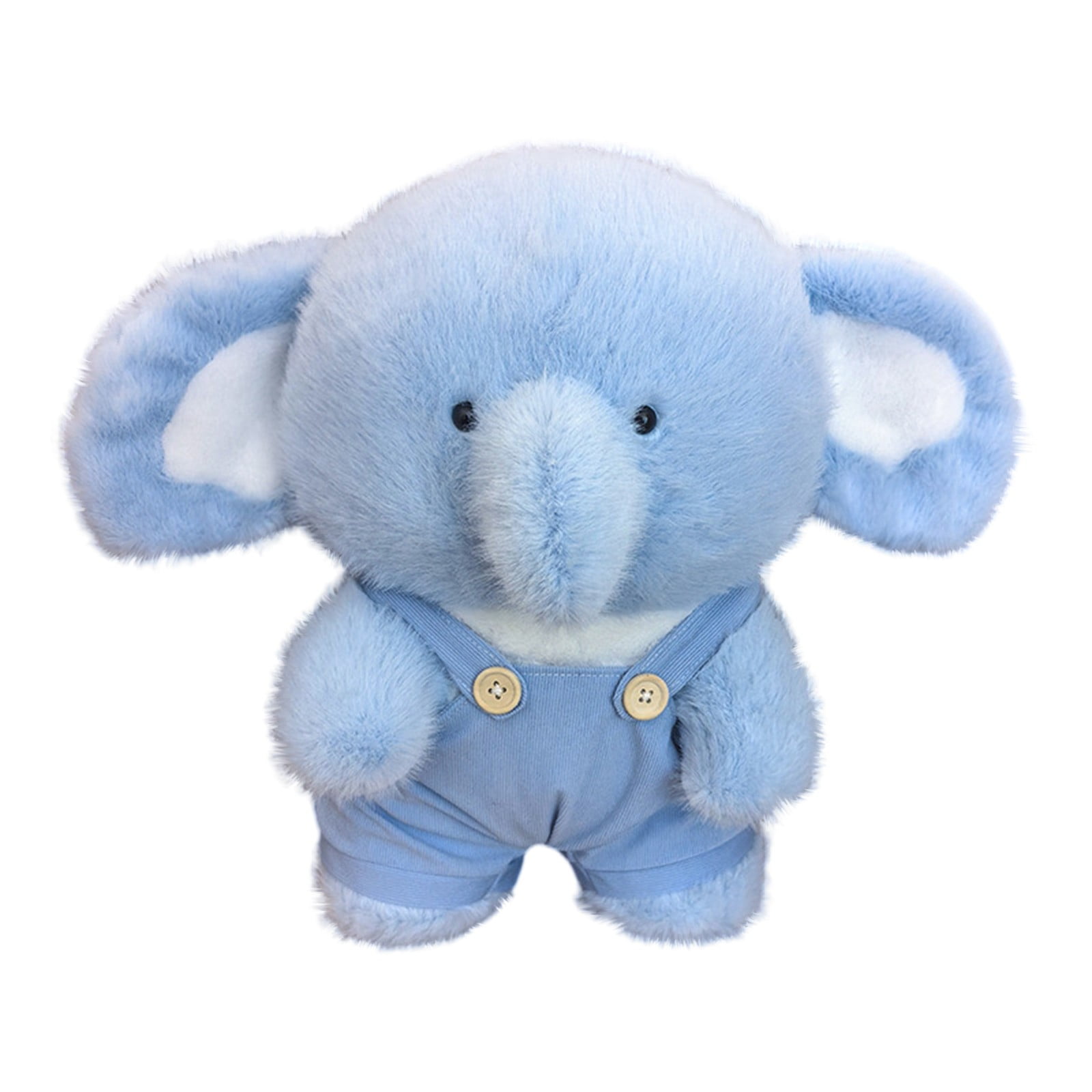 Baby Elephant Plush Toy - Overalls-Wearing Stuffed Animal with Super ...