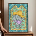Baby Elephant Western Cowboy Theme Wall Art Cute Animal Art Little ...