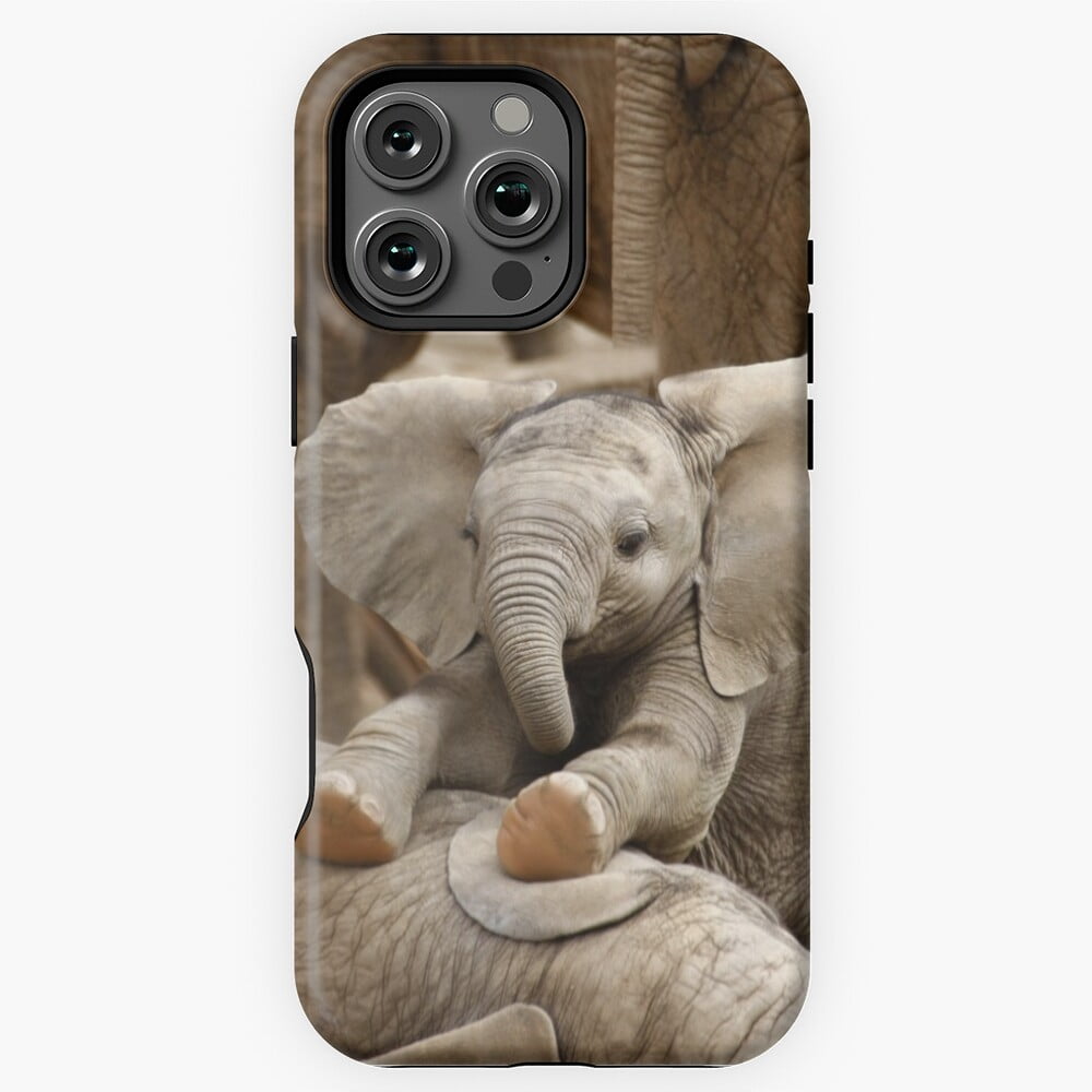 Baby Elephants Playing Cute Art Phone Case Compatible with iPhone 11-17 ...
