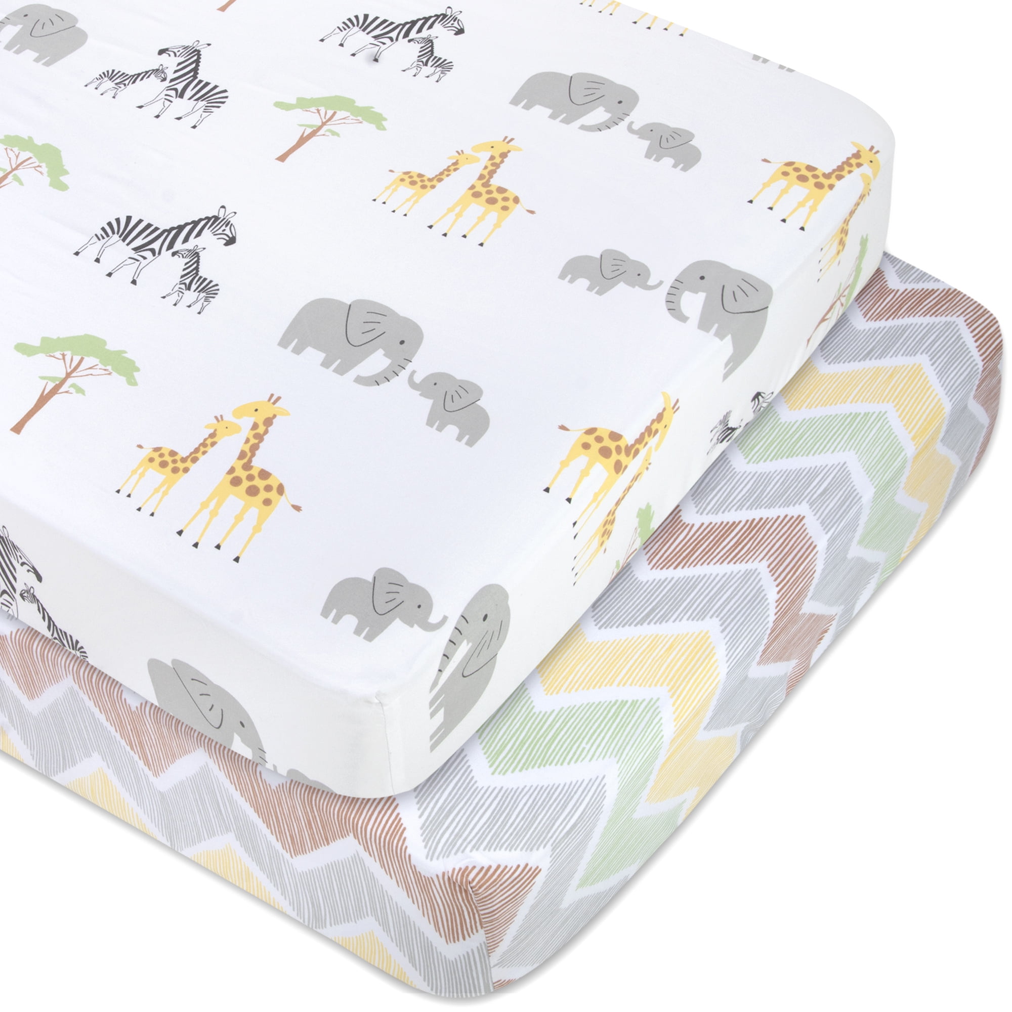 Baby Essentials 2 Pack of 52”L x 28”W Standard Microfiber Patterned ...