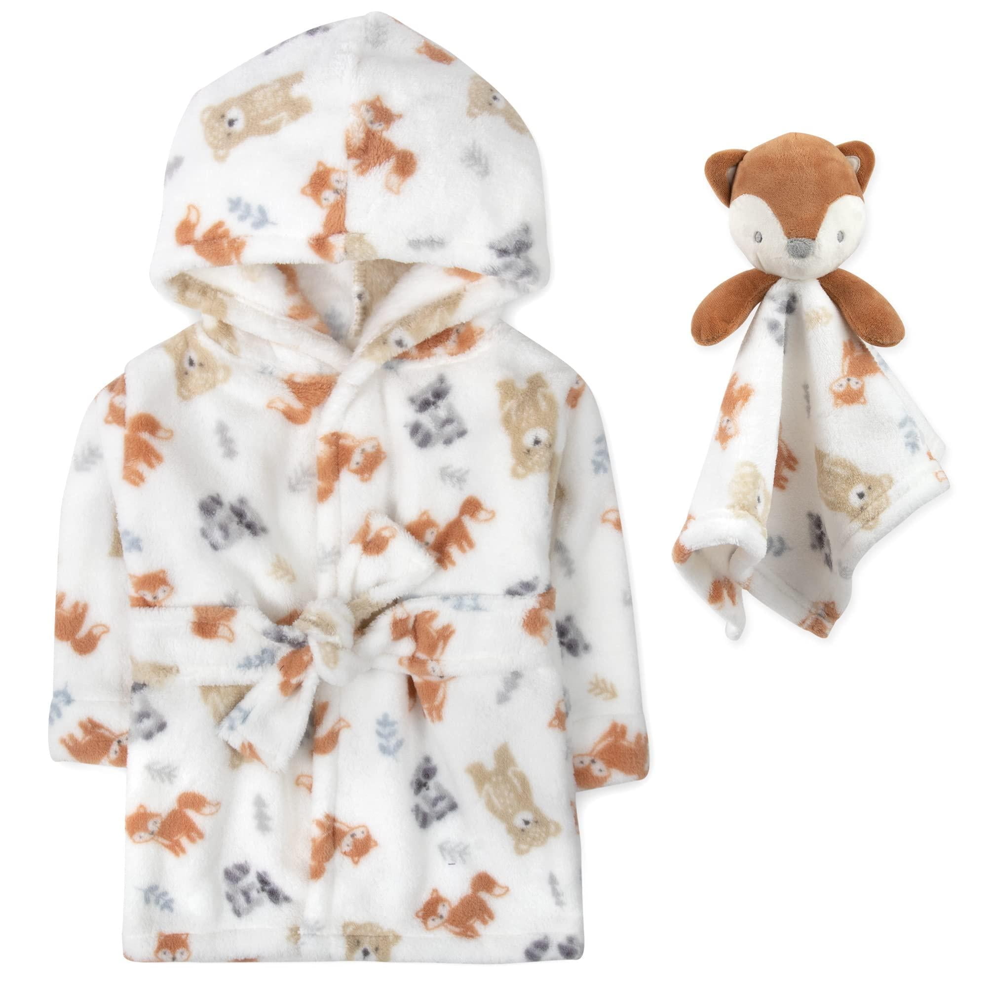 Baby Essentials SET: Hooded LOVE Towel Bathrobe & Minky Blanket Doll ...