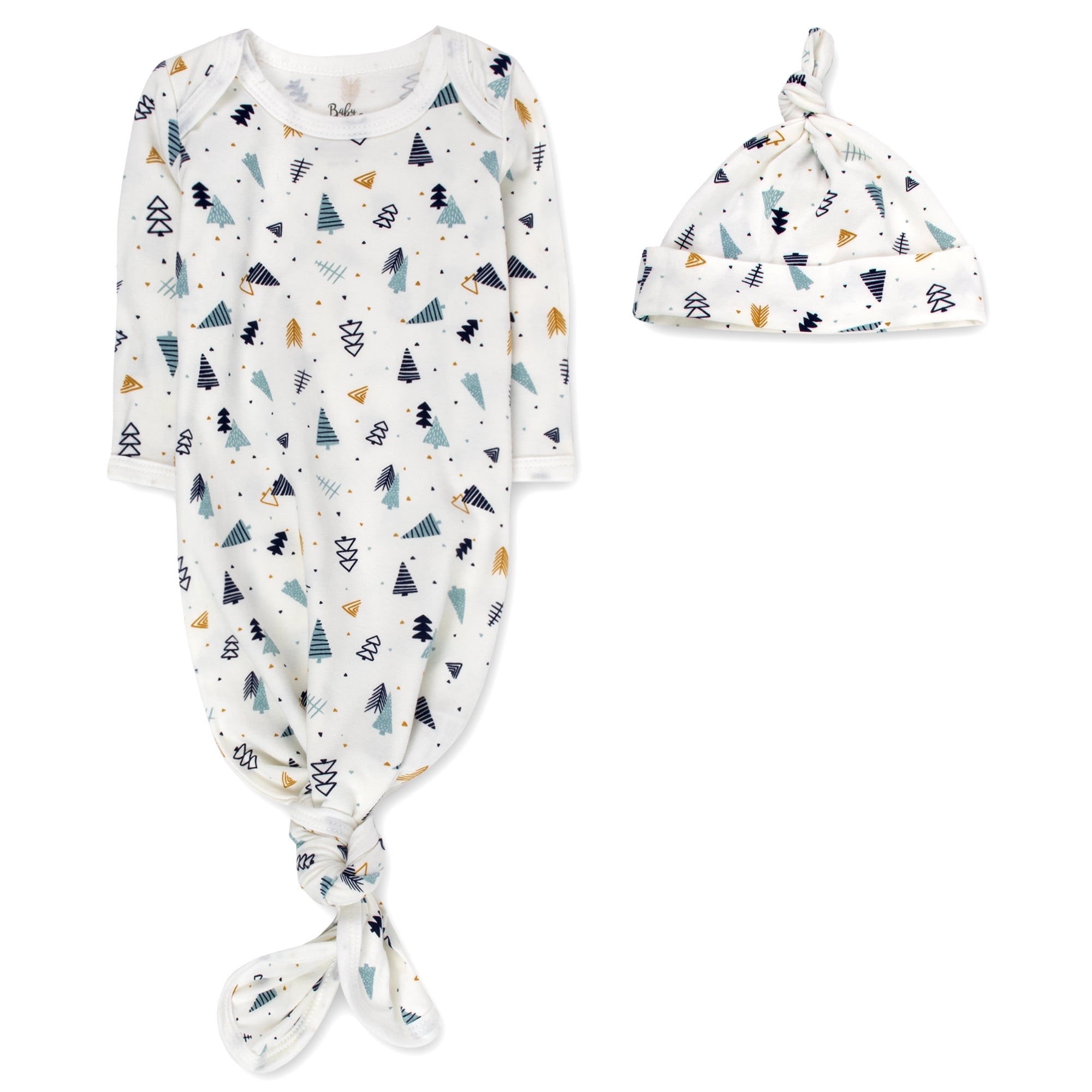 Baby Essentials Long Sleeve Knotted Patterned Sleeping Gown with ...