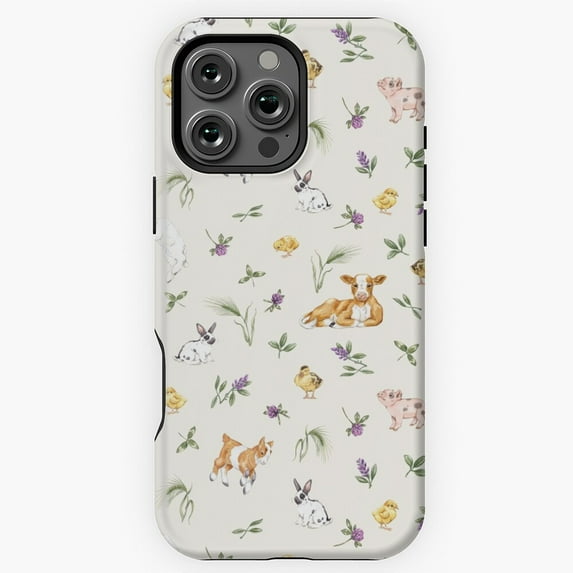 Baby Farm Animals Pattern Art iPhone Case 17 16 15 14 13 12 11 Pro Max ...