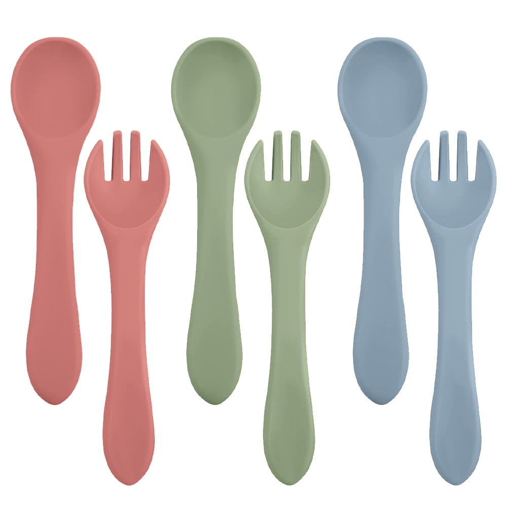 Baby Feeding Forks and Spoons Safety Supplies Mini Kids Utensils for ...