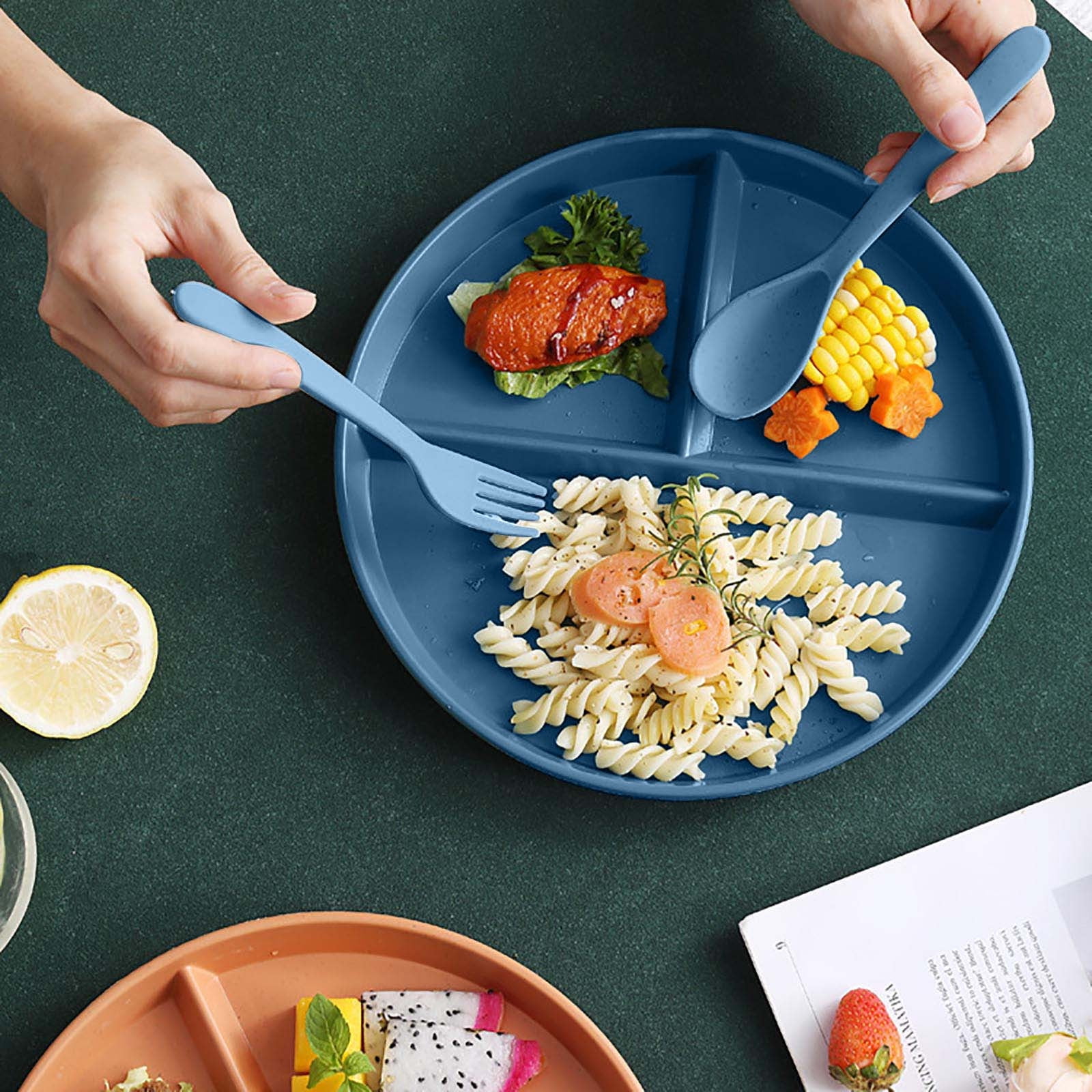 Baby Feeding Set, Silicone Baby Plates with Suction, Spoons and Forks ...