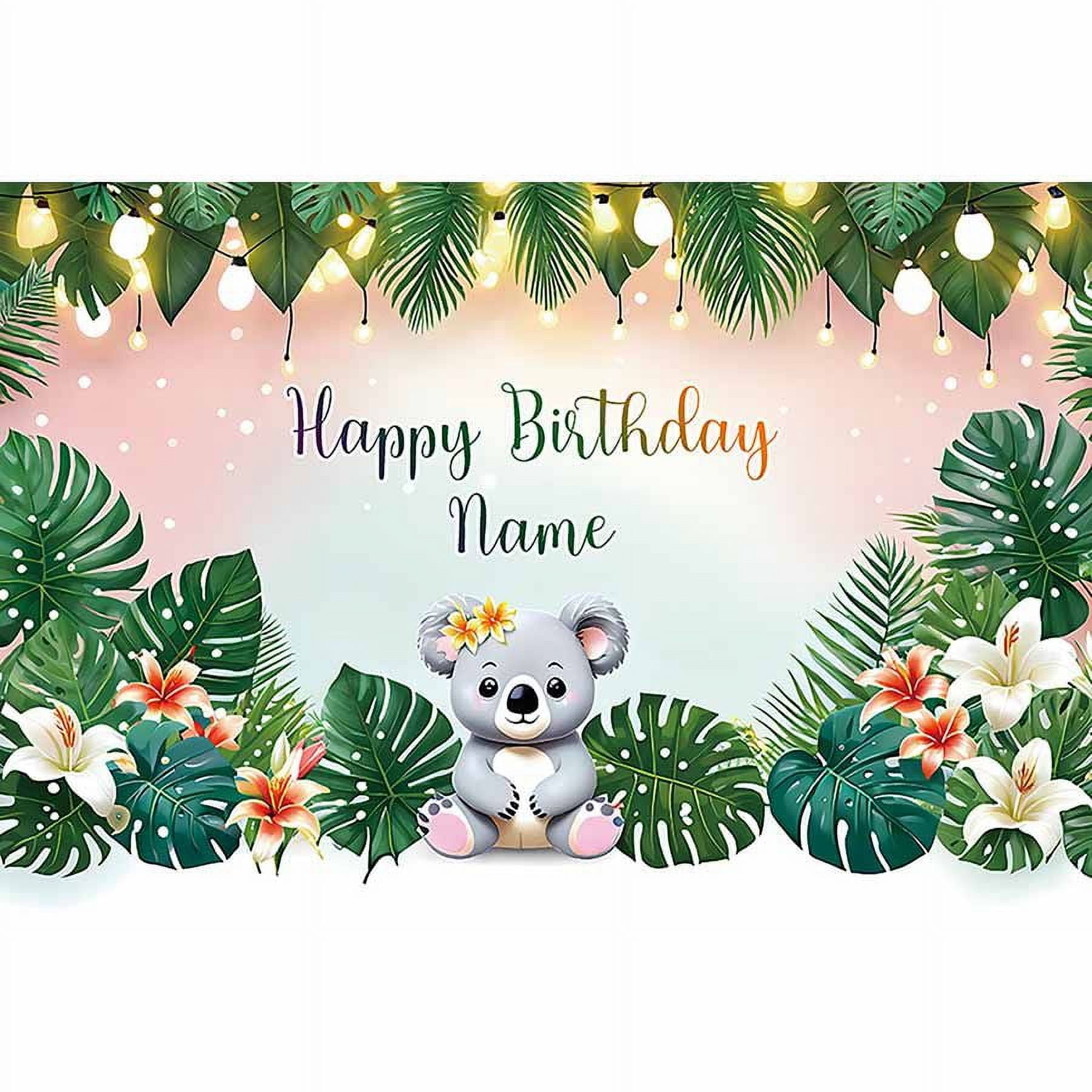Baby First 1st Year Birthday rations Backdrop Koala Unicorn Elephant ...