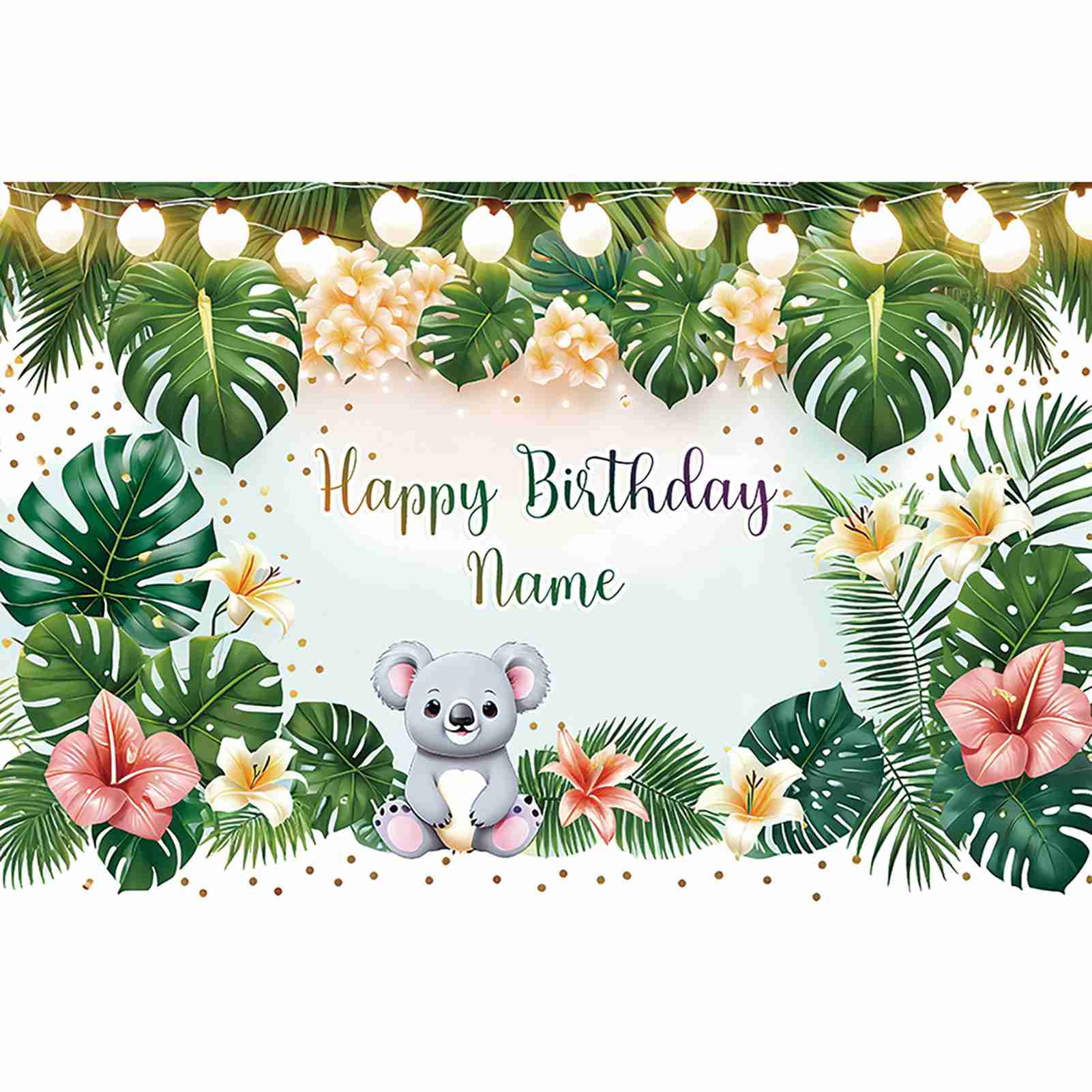 Baby First 1st Year Birthday rations Backdrop Koala Unicorn Elephant ...