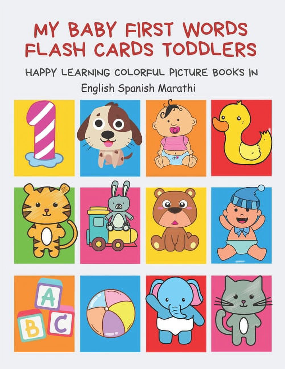 My Baby First Words Flash Cards Toddlers Happy Learning Colorful ...