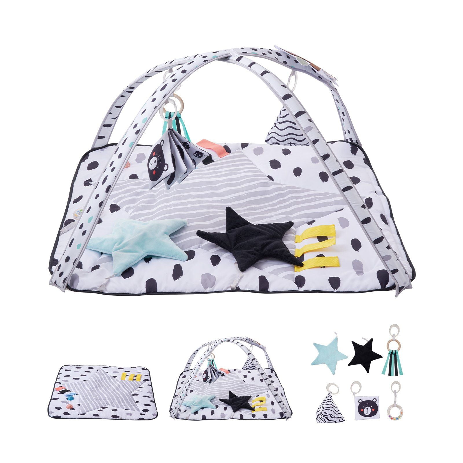 Baby Fitness Activity Mat 34.4 inches - with 6 sensory toys Prone Time ...