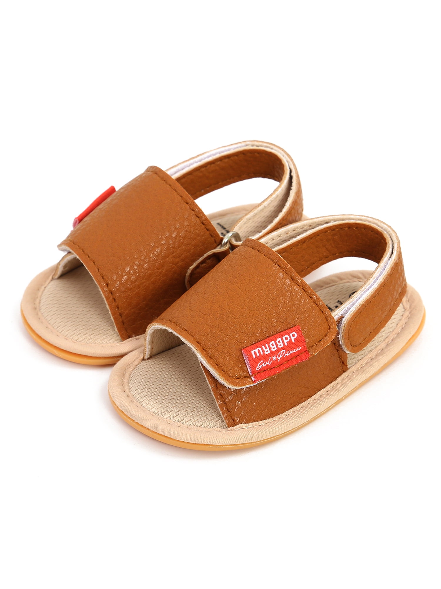 Baby Flats Shoes Heel Buckle Press Closure Solid/Leopard Sandals ...