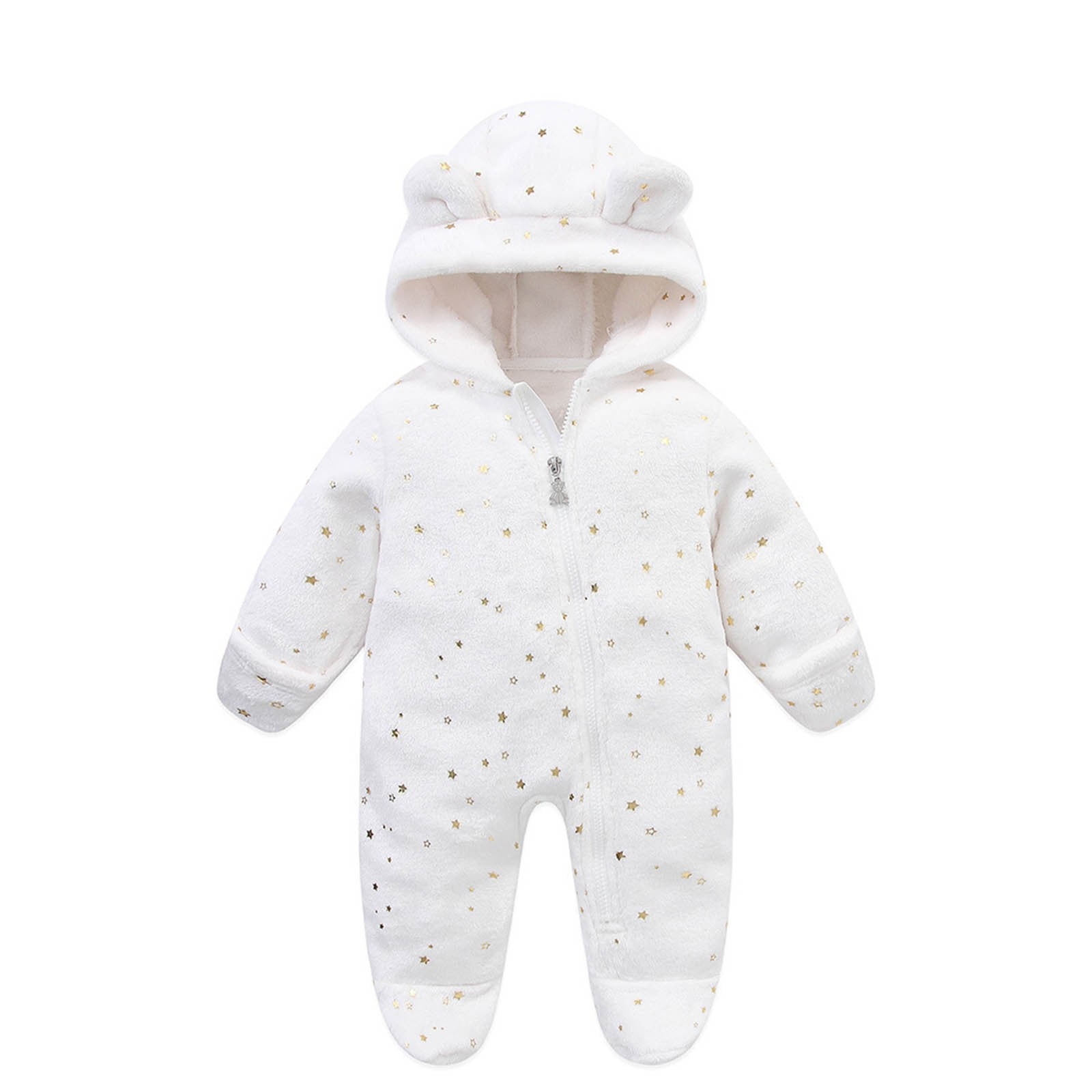 Baby Fleece Jumpsuit for 0-3 Months Infant Bear Snowsuit Newborn Romper ...