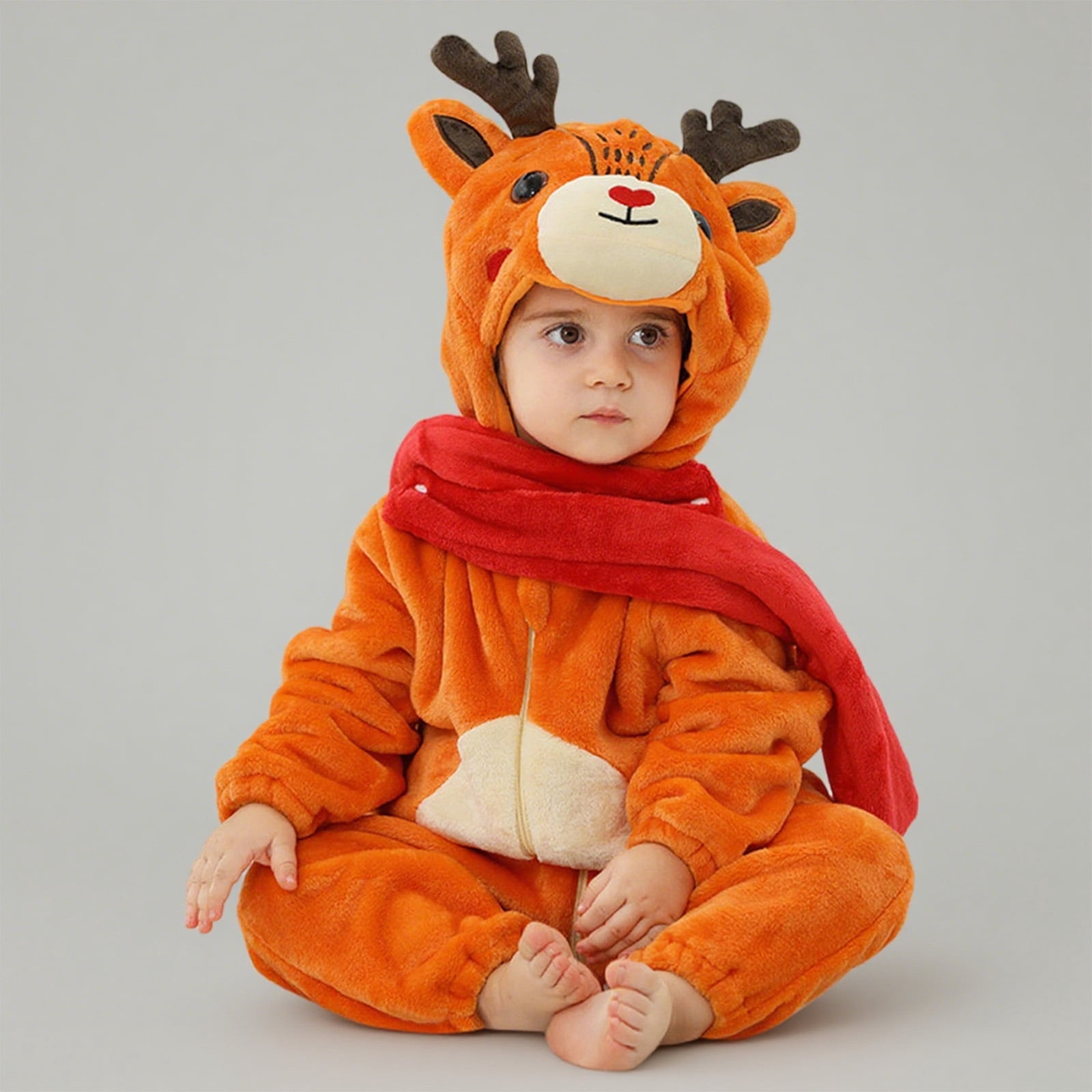 Baby Fleece Jumpsuits Unisex Toddler Animal Outfit Baby Bodysuit Long ...