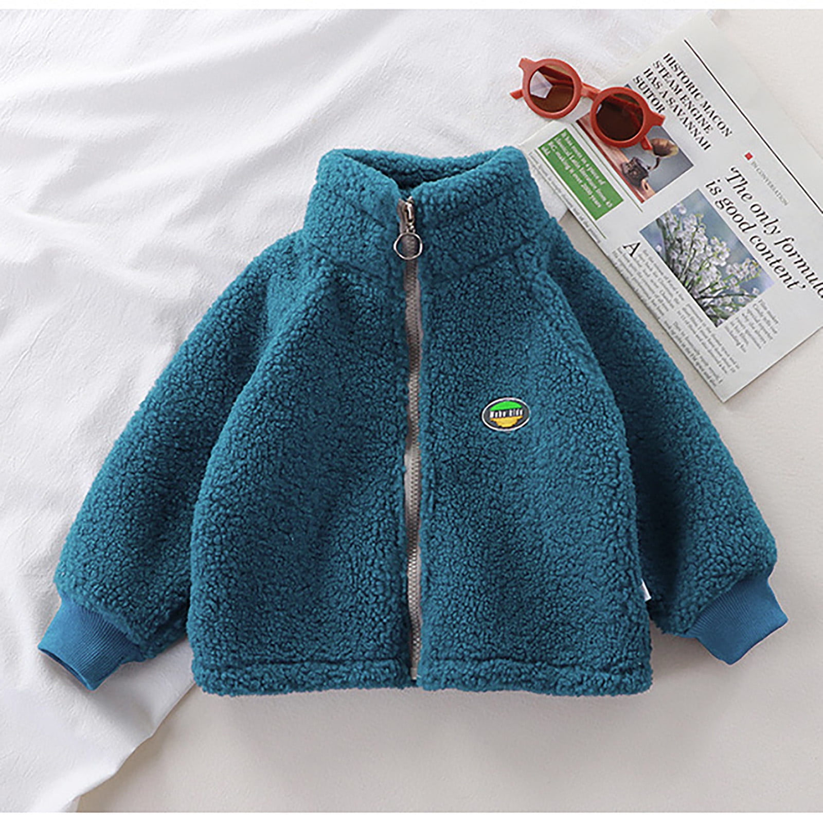 Baby Warm Jacket Cute Cartoon Printed Solid Casual Soft Long Sleeve ...