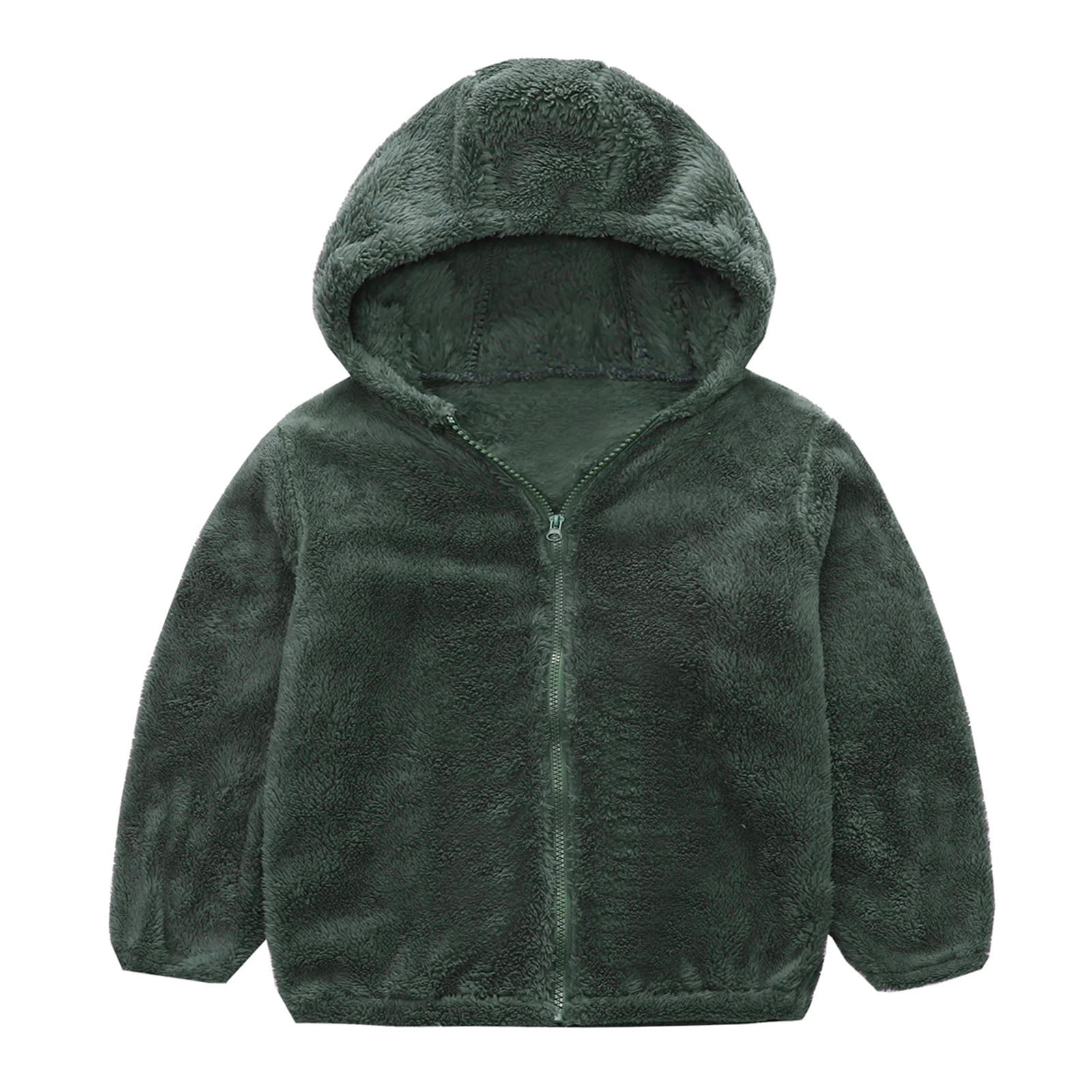 Baby Warm Jacket with Hooded Soft Lightweight Cute Cartoon Printed Solid Boy Winter Clothes for ...