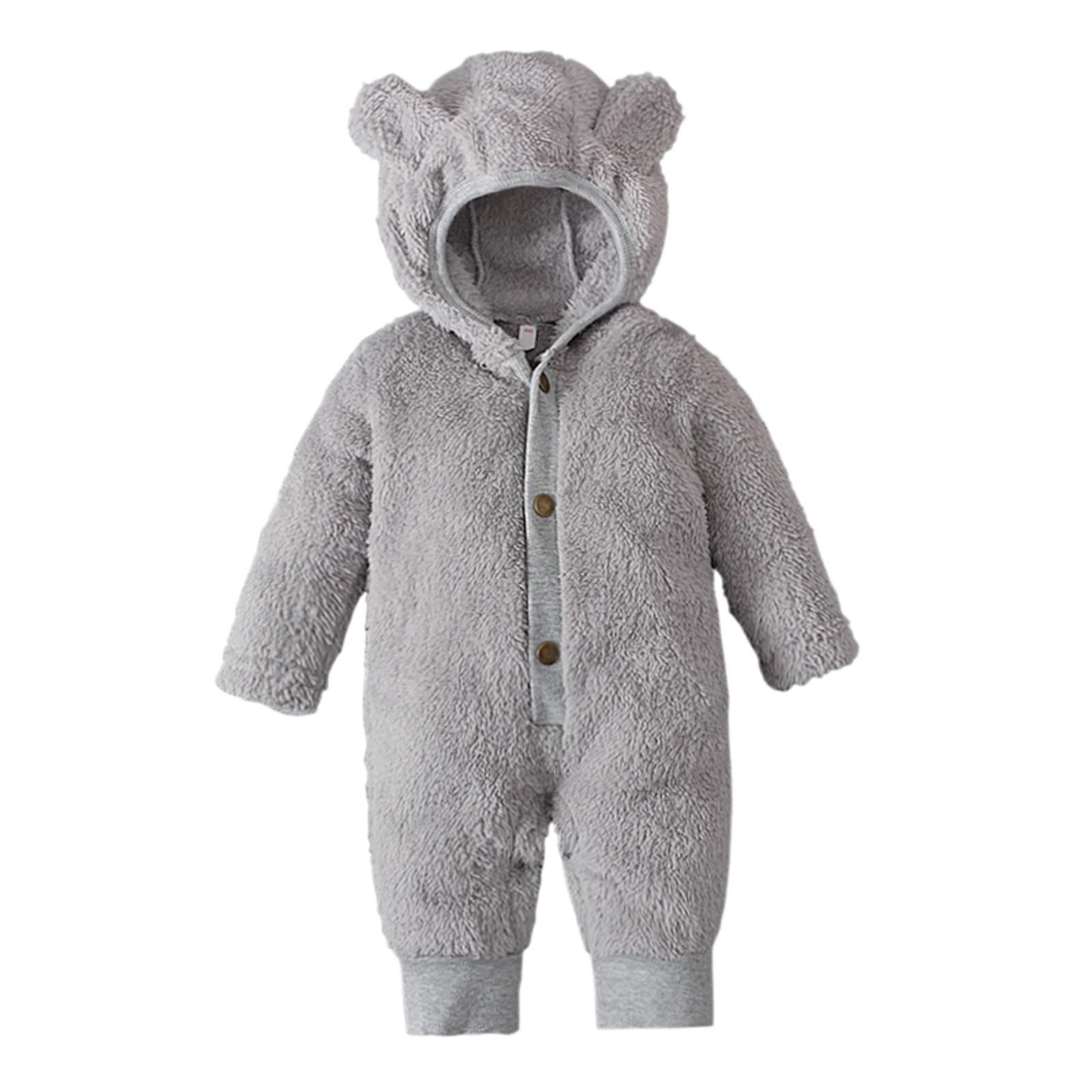 Baby Fleece Winter Coat Newborn Baby Fleece Footie Snowsuit Winter ...