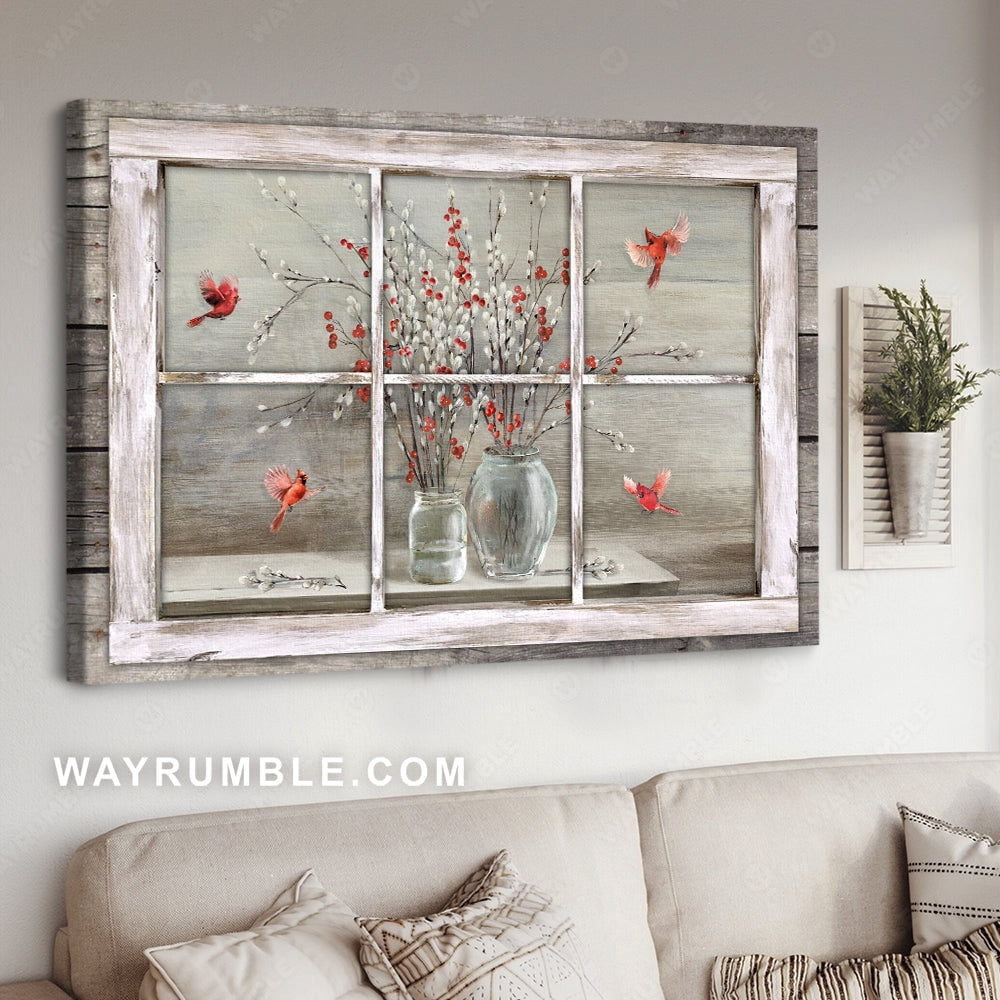 Baby Flower Vase Red Cardinal Window - Heaven Landscape Poster Prints ...