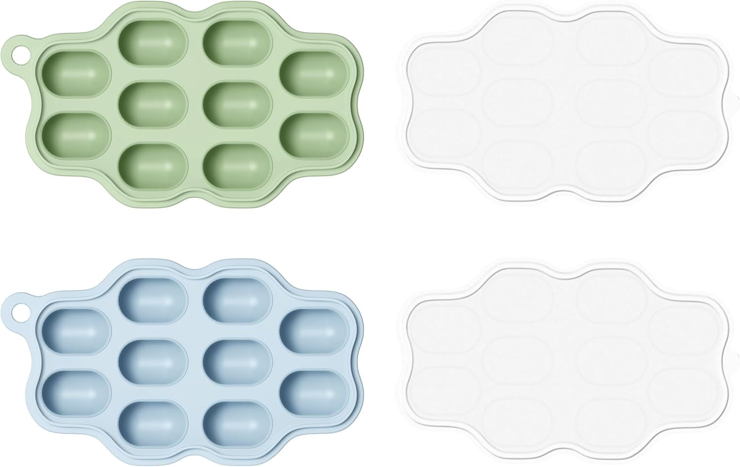 Baby Food Freezer Tray with Lid 2 Pack, Silicone Storage Containers ...