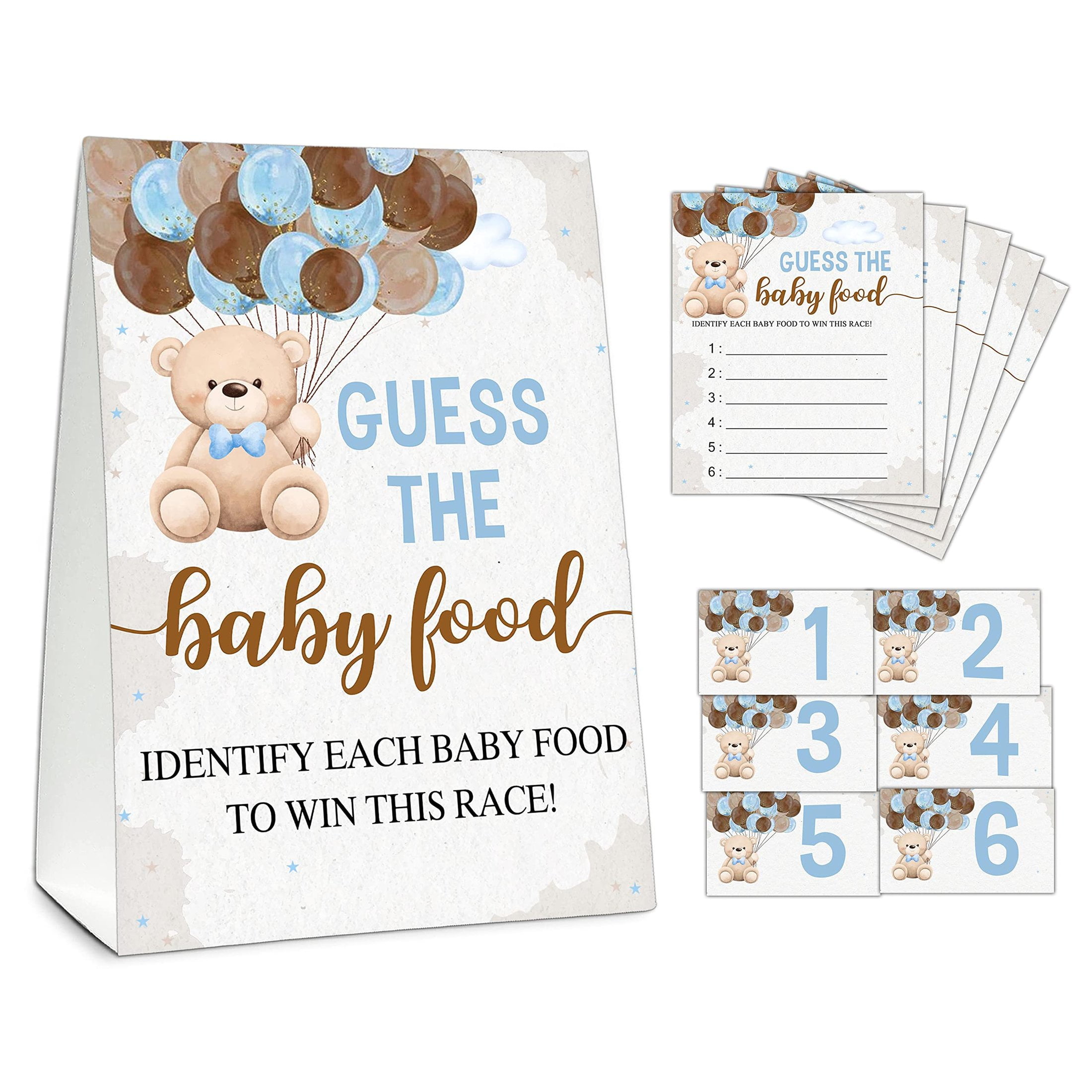 Baby Food Guessing Game Set for Showers, Includes 1 Sign, 25 Answer ...