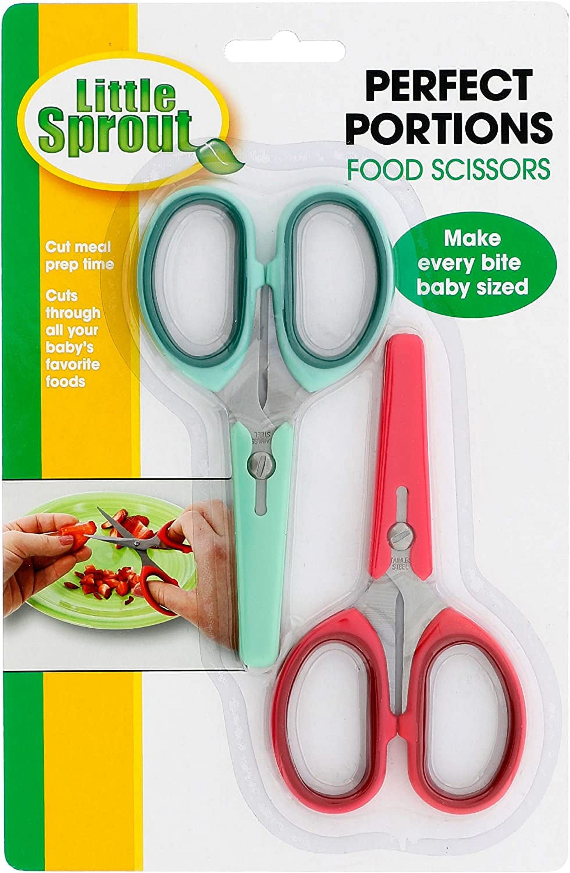 2-Pack Baby Food Scissors with Covers - Safety Stainless Steel Shears ...