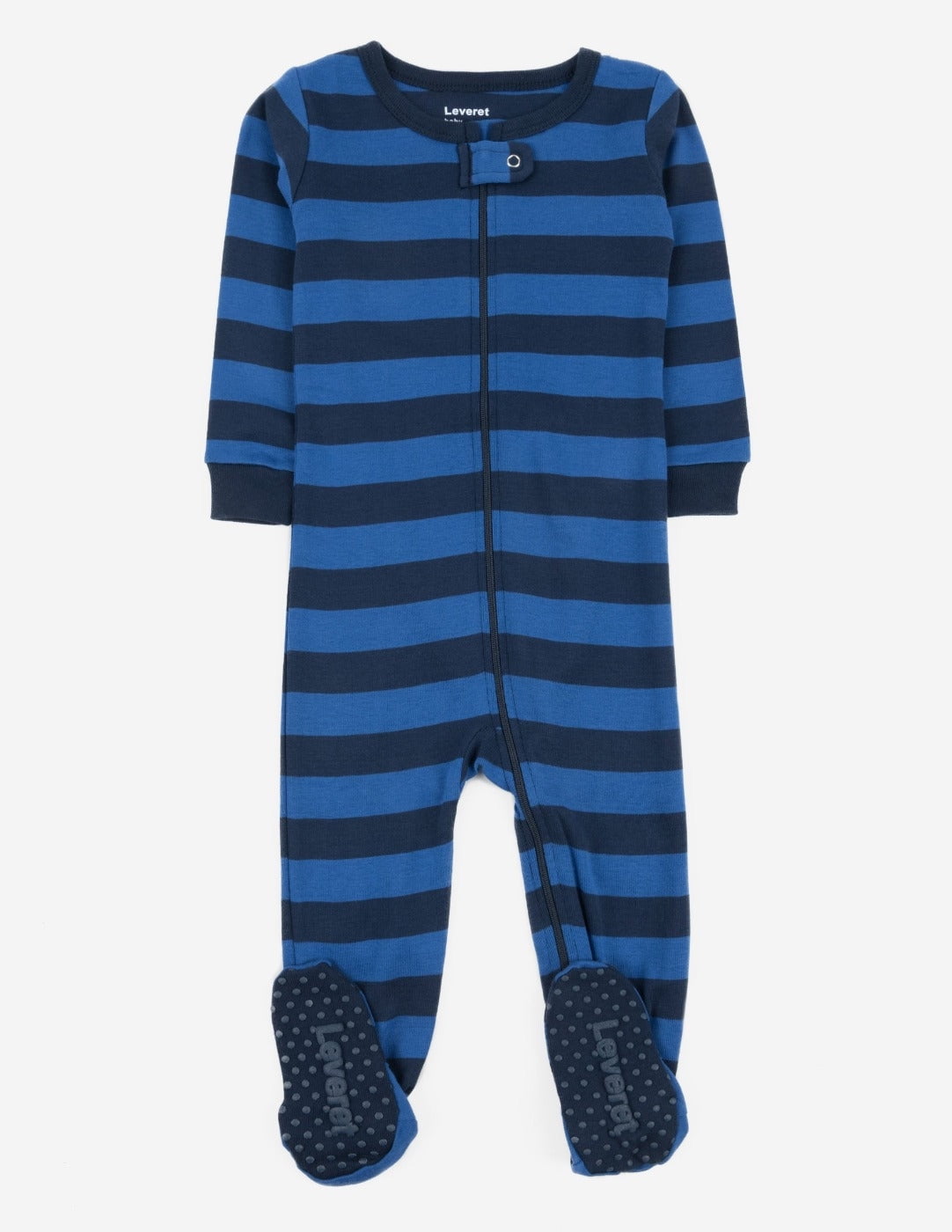 Baby Footed Blue Striped Pajamas - Walmart.com