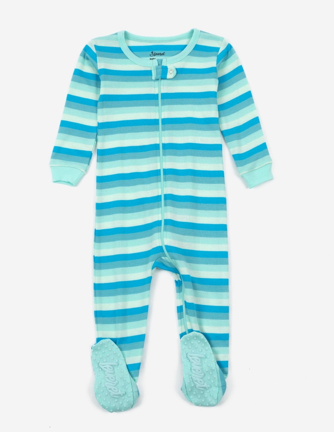 Baby Footed Blue Striped Pajamas - Walmart.com