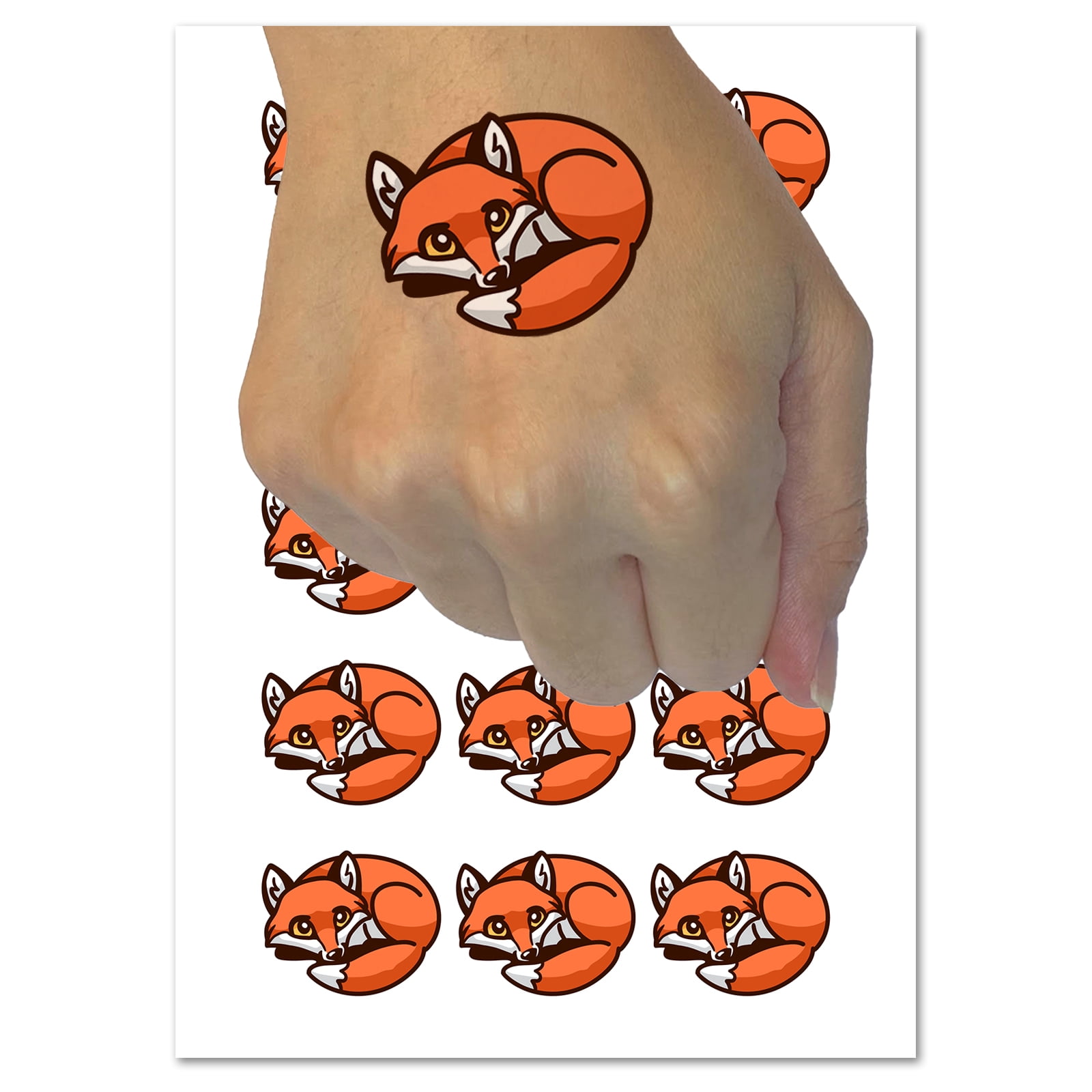 Baby Fox Woodland Animal Water Resistant Temporary Tattoo Set Fake Body ...