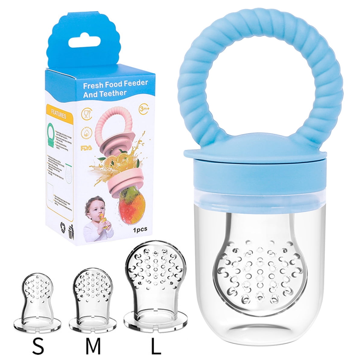 Baby Fresh Fruit Feeder Pacifier with Silicone Teether Fruit Pacifier ...