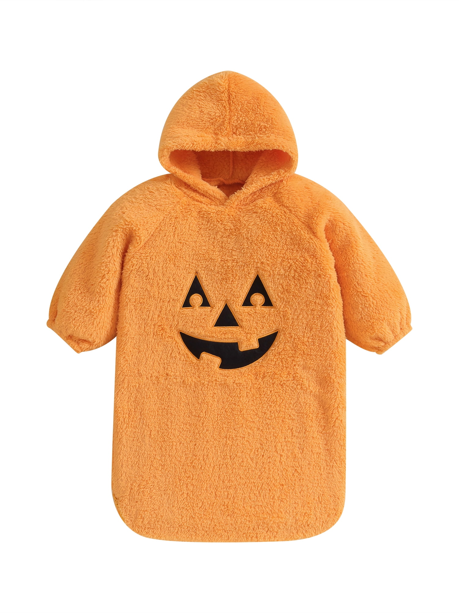 Baby Fuzzy Halloween Jumpsuit Ghost Face Long Sleeve Hood Romper ...