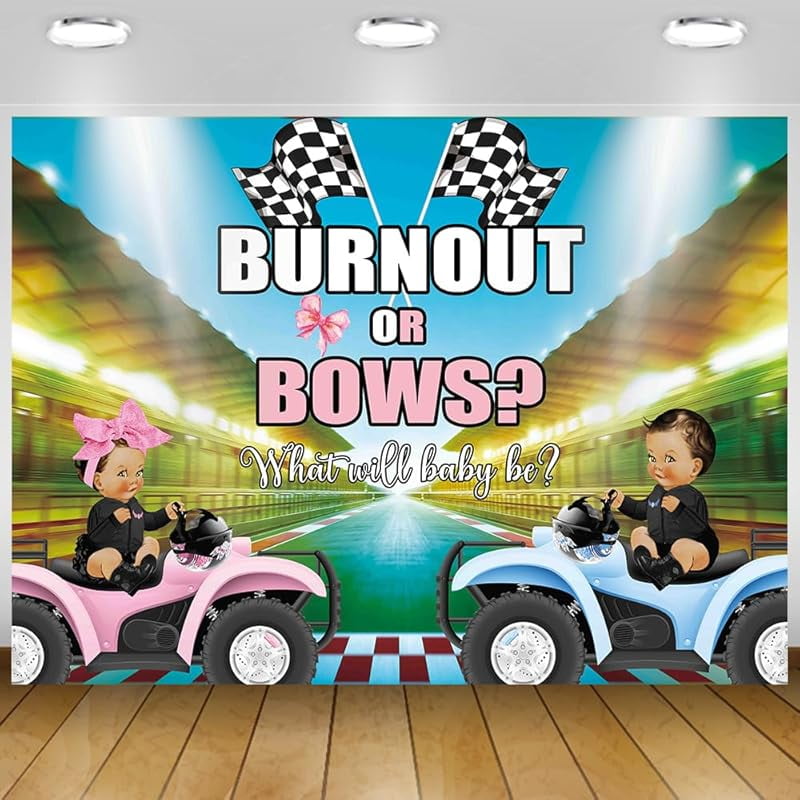 Baby Gender Reveal Backdrop Burnout Or Bows Gender Reveal Backdrop What ...