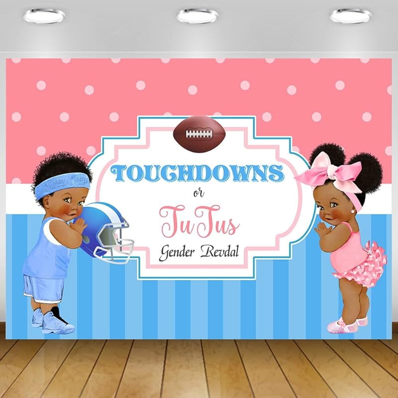 Baby Gender Reveal Backdrop Pink Dress Or Football Photography ...